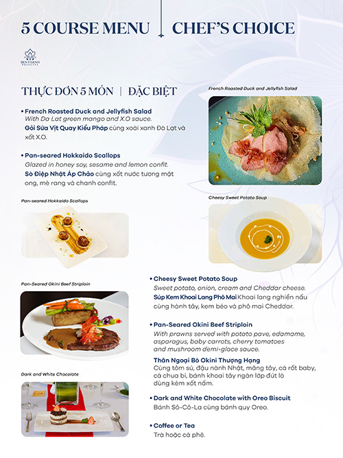 Benthanh Princess - Luxurious Dining Cruise - Menu