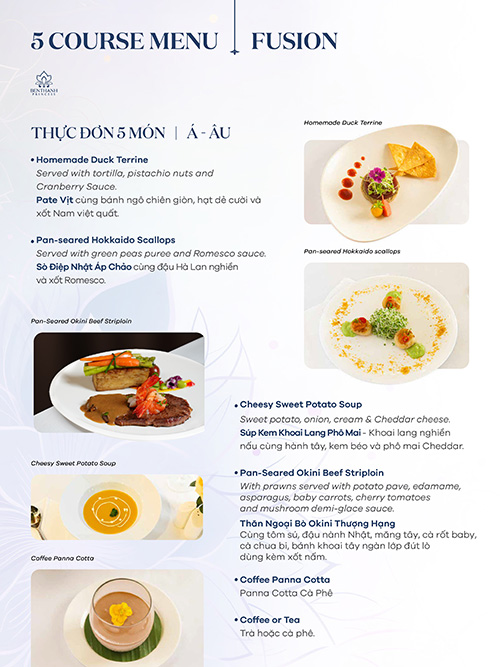 Benthanh Princess - Luxurious Dining Cruise - Menu